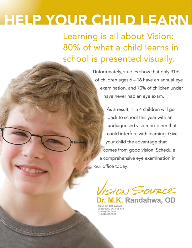 Kids' Vision and Eye Care- Vision Source Vancouver Optometrists, Dr. M ...